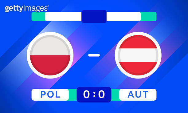 Poland vs Austria Match Design Element. Flags Icons with transparency ...