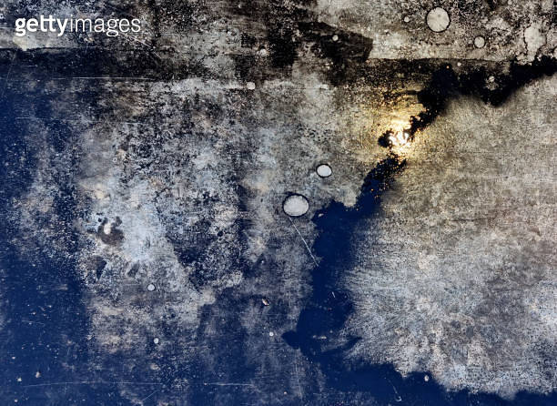 Sheet of galvanized iron is covered with a layer of printing ink. Metal ...