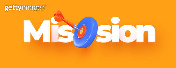 Header "Mission" isolated on background. Mission accomplishment concept ...