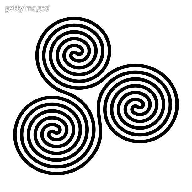 Triskelion, Neolithic triple-spiral symbol, seamlessly conjoined ...
