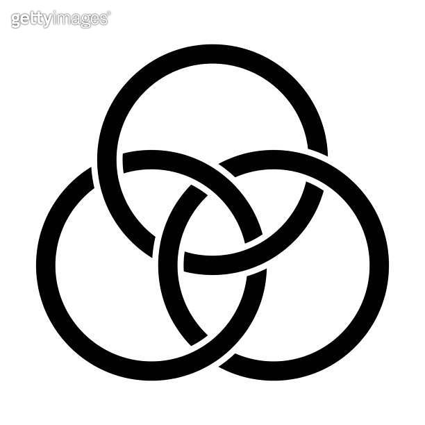 Emblem of the Trinity, three interlaced circles, an ancient Christian ...