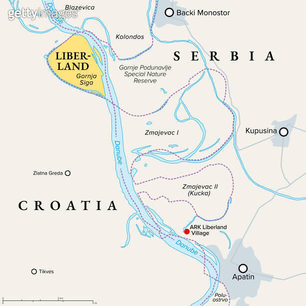 Micronation Free Republic of Liberland, political map with ARK ...