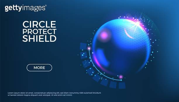 Circle protect shield. Bubble effect. Force field or sphere. 3D ball ...