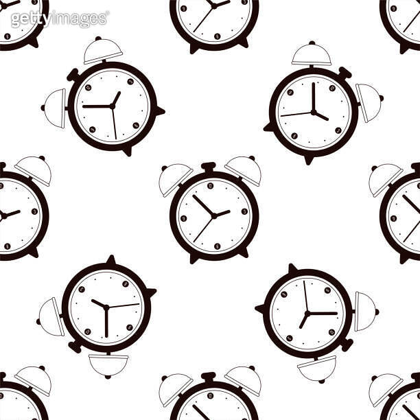 Clocks seamless pattern. Black and white colors. Texture with watch ...