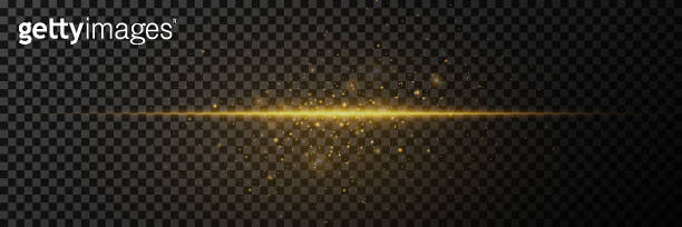 Beautiful line light effect. Sparkling particles and sparks. Luminous ...