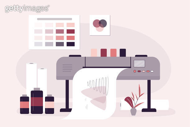 Print house machine. GIant digital laser printer, inkjet plotter ...