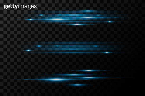 Motion light effect. Blue speed line on a transparent background. 이미지 ...