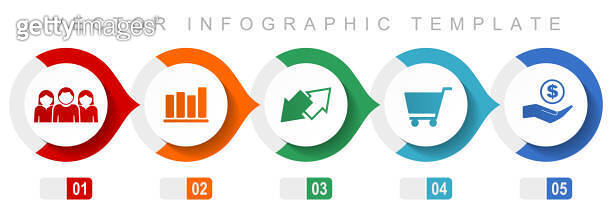 Trade flat design infographic template, miscellaneous symbols such as ...