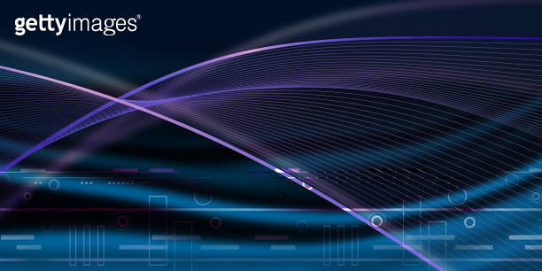 Abstract digital wave design with purple and blue lines, ideal for ...