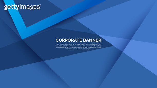 Modern blue gradient colors geometric triangular shape design element ...