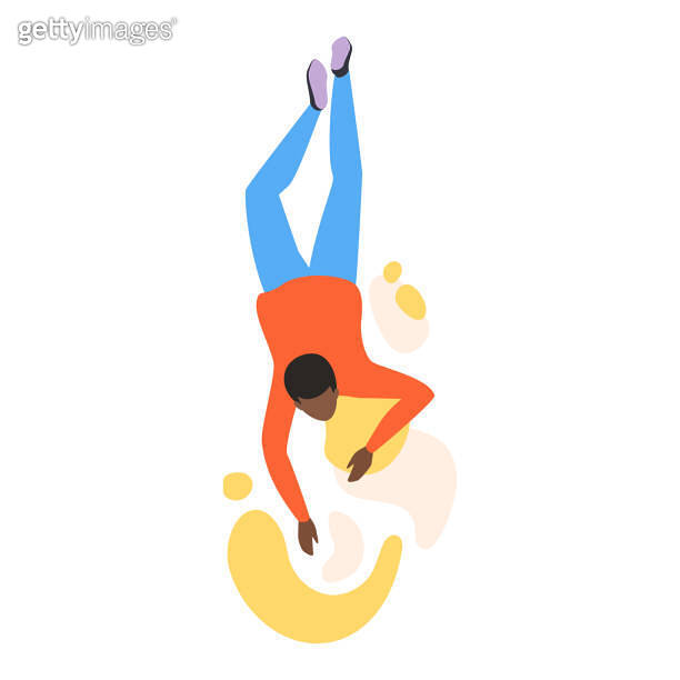 Man flying and falling down, creative fantasy flight of person 이미지 ...