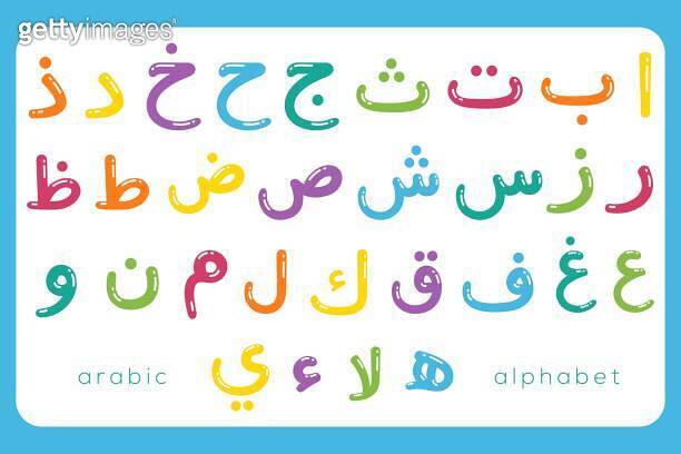 Arabic alphabet letters or hijaiyah letters for muslim children's ...