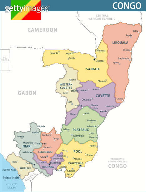 Congo Map Vector New 2024 Colorful - Customizable layered political map ...
