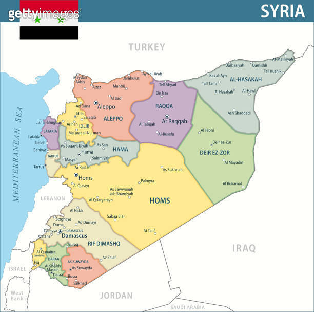 Syria Map Vector New 2024 Colorful - Customizable layered political map ...
