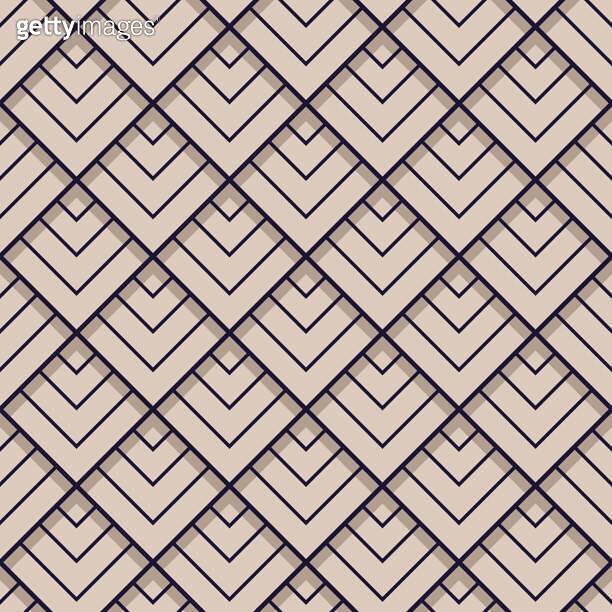 Geometric seamless vector line pattern with rhombuses, squares and ...