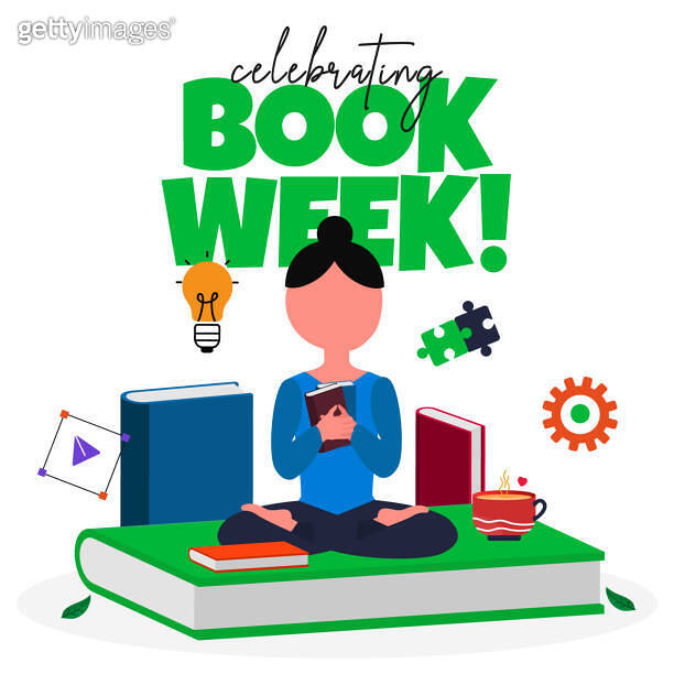Celebrating Book Week. Book week celebration banner, social media post ...