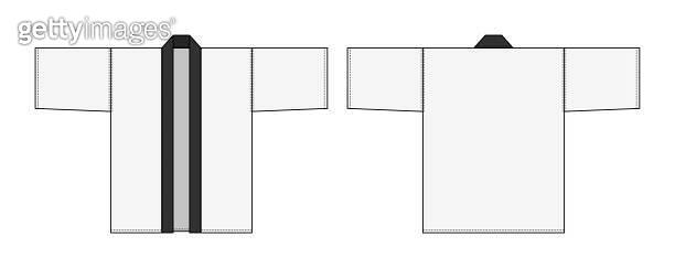 Traditional Japanese Happi coat (ceremonial robe) vector template ...