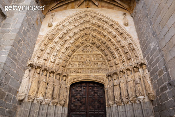 Northern entry gate of the Cathedral of Avila (Cathedral of the Saviour ...