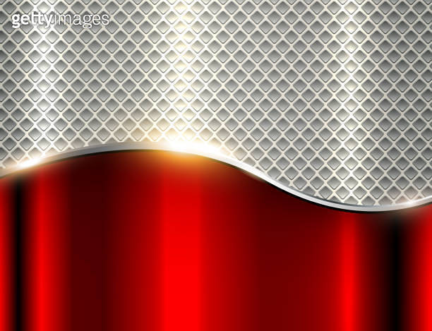 Silver red chrome background, 3D metal shiny lustrous metallic pattern ...