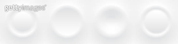 Template white buttons set with outer and inner shadows, soft and ...