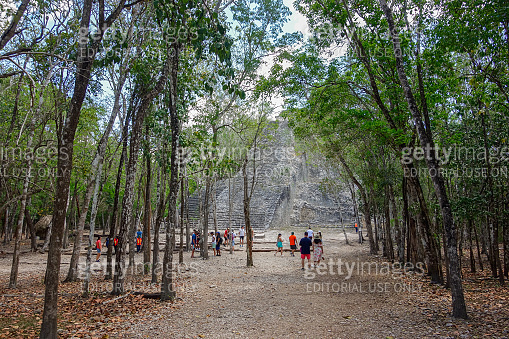 Coba ruins archaeological site. Ancient Mayan Ruins in Mexico 이미지 ...