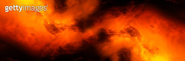 Black dark red orange yellow background. Night sky fire explosion smoke ...