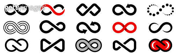Infinity symbol set. Arrow infinity. Set of infinity icons. Eternal ...