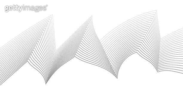 Triangle Grey Wave Swirl, frequency sound wave, twisted curve lines ...