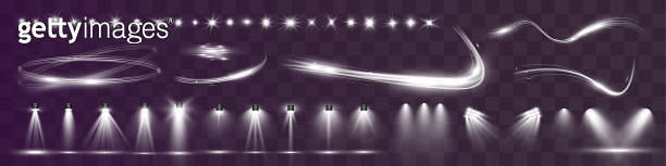 Light wave shine spotlight effect,vector glow line sparkle shine ...