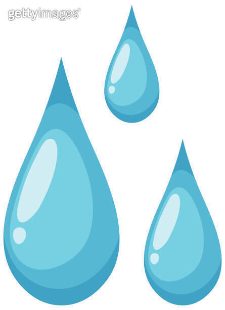 Three stylized vector water droplets on white. 이미지 (2085761637) - 게티이미지뱅크