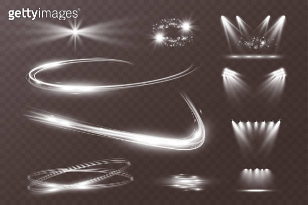 Light wave shine spotlight effect,vector glow line sparkle shine ...