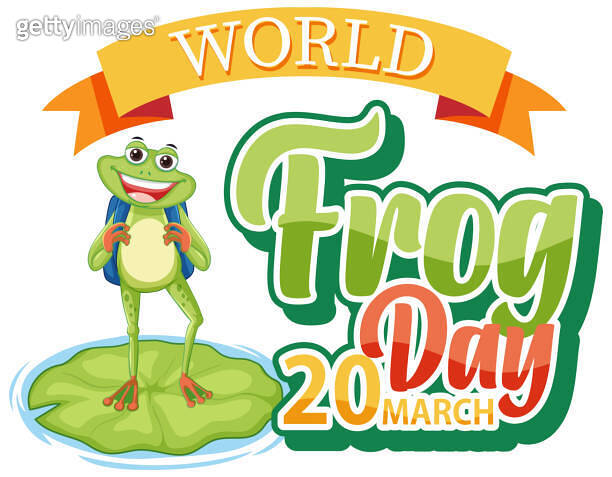 Cheerful frog celebrating World Frog Day event 이미지 (2027016675) - 게티이미지뱅크