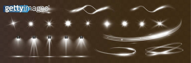 Light wave shine spotlight effect,vector glow line sparkle shine ...