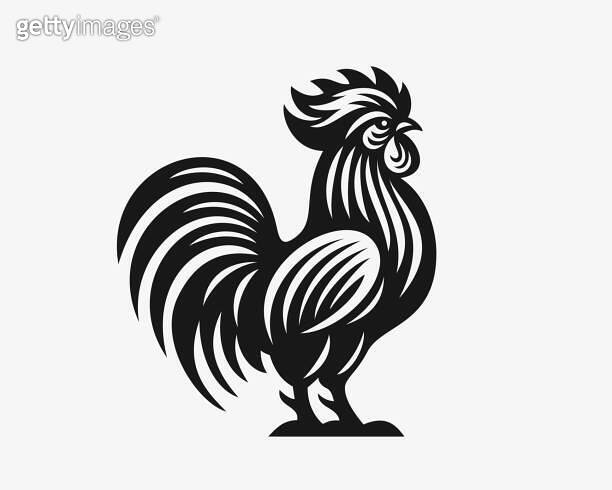 Rooster modern emblem. Chicken vector illustration for your symbol or ...