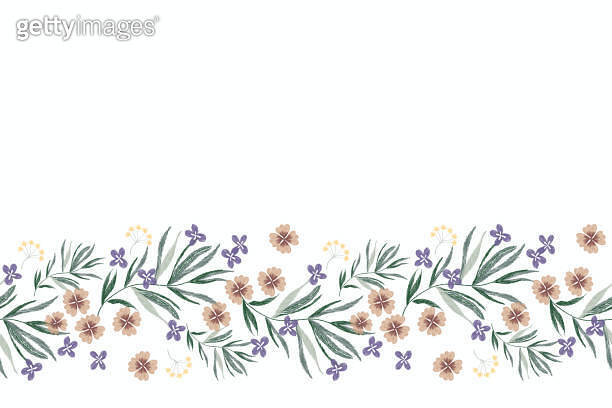 Minimal Vintage Floral Pattern Seamless Vector Illustration Embroidery ...