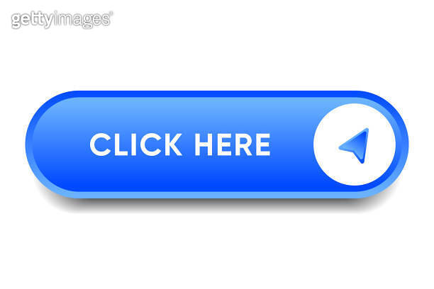 Click here web buttons with hand cursor. Set of action button with arrow pointer. Click button ...