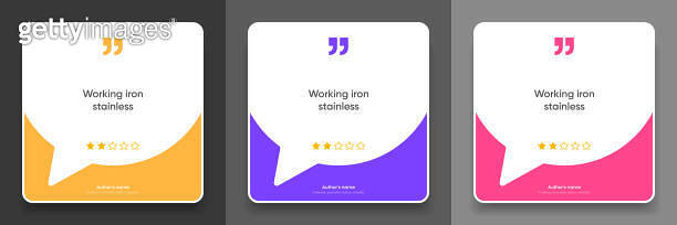 3D bubble testimonial banner, quote, infographic. Social media post ...