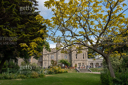 Whitstable castle landmark . Old medieval fort view and public gardens ...