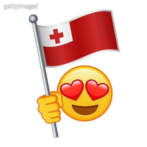 Emoji with Tonga flag Large size of yellow emoji smile (2162786837 ...