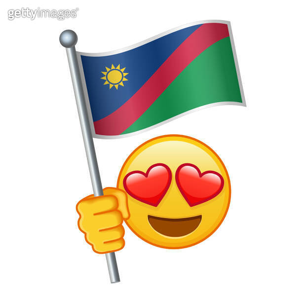 Emoji with Namibia flag Large size of yellow emoji smile (2162776661 ...