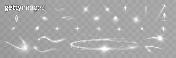 Light white wave and spotlight shine effect,glow line sparkle shine ...