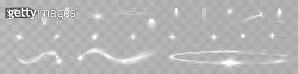 Light white wave and spotlight shine effect,glow line sparkle shine ...