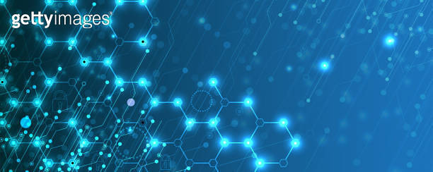 Abstract Computer technology background. network visual connection ...