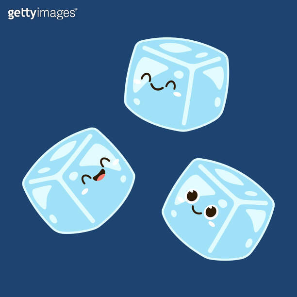 Ice cubes cartoon vector. Ice cubes drop. Ice cubes character design ...