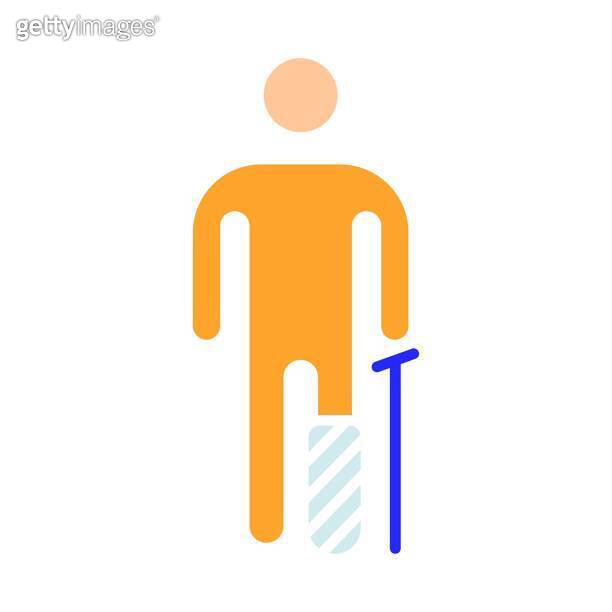 Prosthetic leg icon. Trauma, disabled person, people with disabilities ...