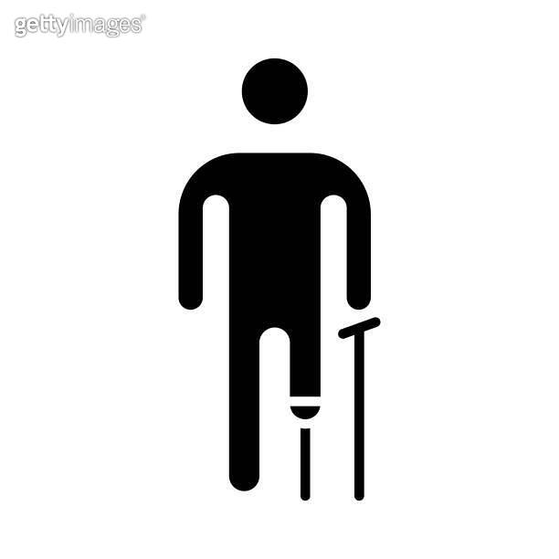 Prosthetic leg icon. Trauma, disabled person, people with disabilities ...