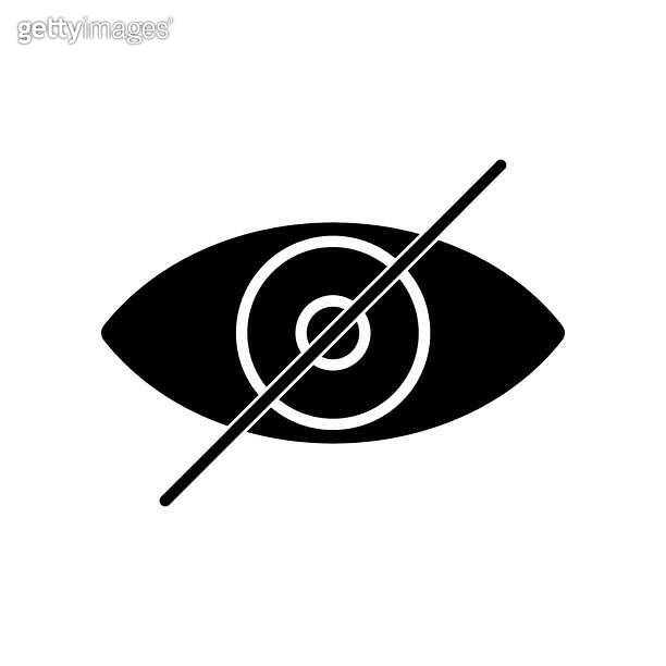 Blindness set icon. Eye crossed out, visual impairment, sight loss ...