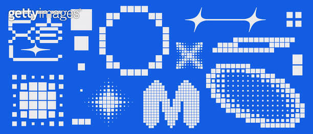 Blue Pixel Art Bitmap Simple Element 이미지 (2150396967) - 게티이미지뱅크
