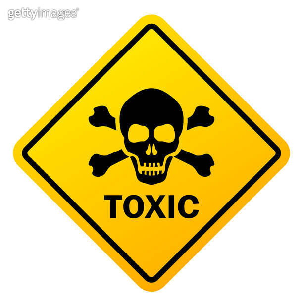 Toxic waste yellow vector hazard sign, skull and crossbones symbol 이미지 ...