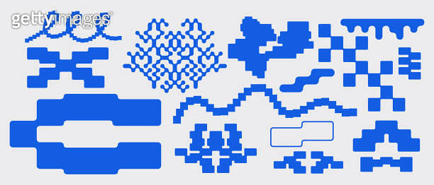 Blue Pixel Art Bitmap Simple Element 이미지 (2153741608) - 게티이미지뱅크